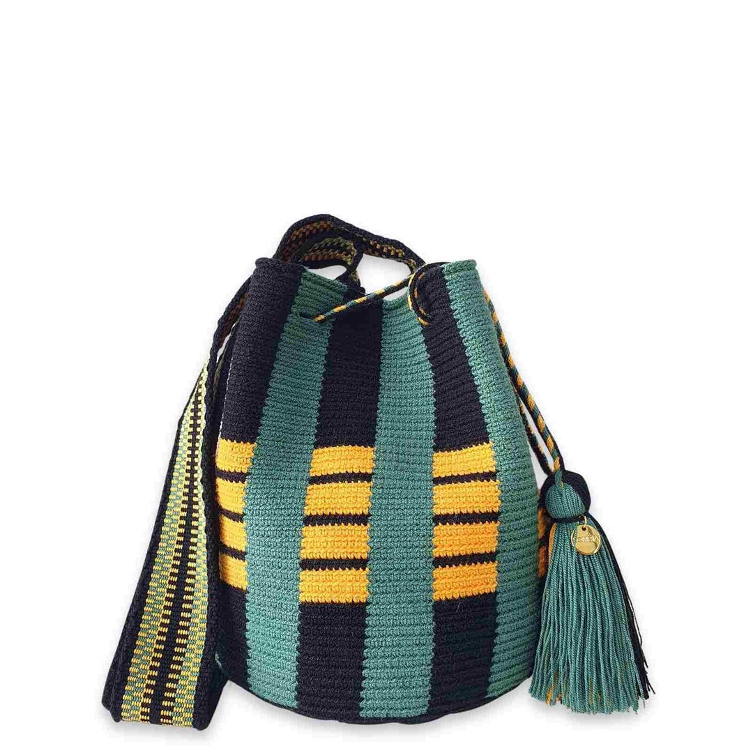 Medium OLIVE WAYUU Bag, Mochila From Colombia, Medium Crochet Crossbody ...