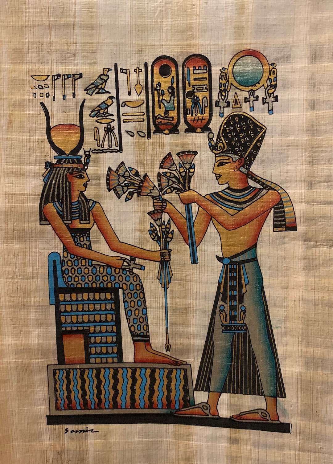 Handmade Egyptian Papyrus Art: Unique Designs (12x9") - Etsy