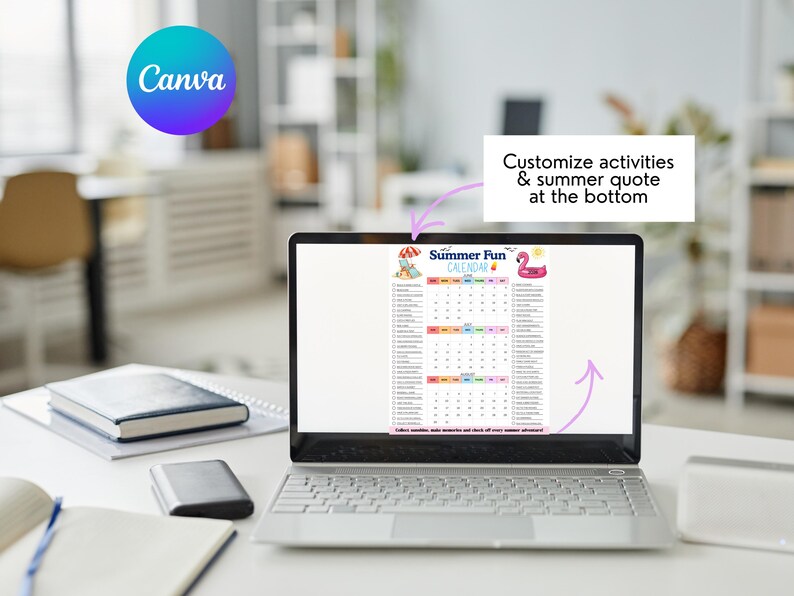 Editable Summer Bucket List Calendar | Family Activity Planner (digital ...