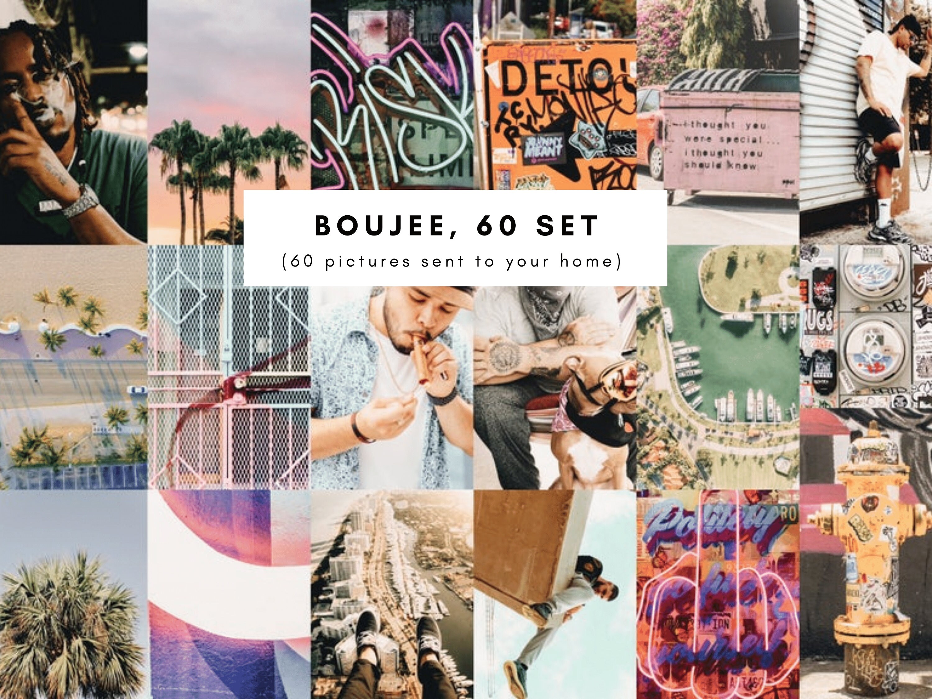 Photo Wall Collage Kit Boujee, Boujee Aesthetic Wall Collage Kit ...