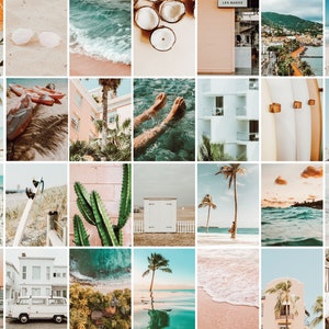 Beach Collage Kit, Collage Kit Beach, Beach Wall Collage Set, Beach ...