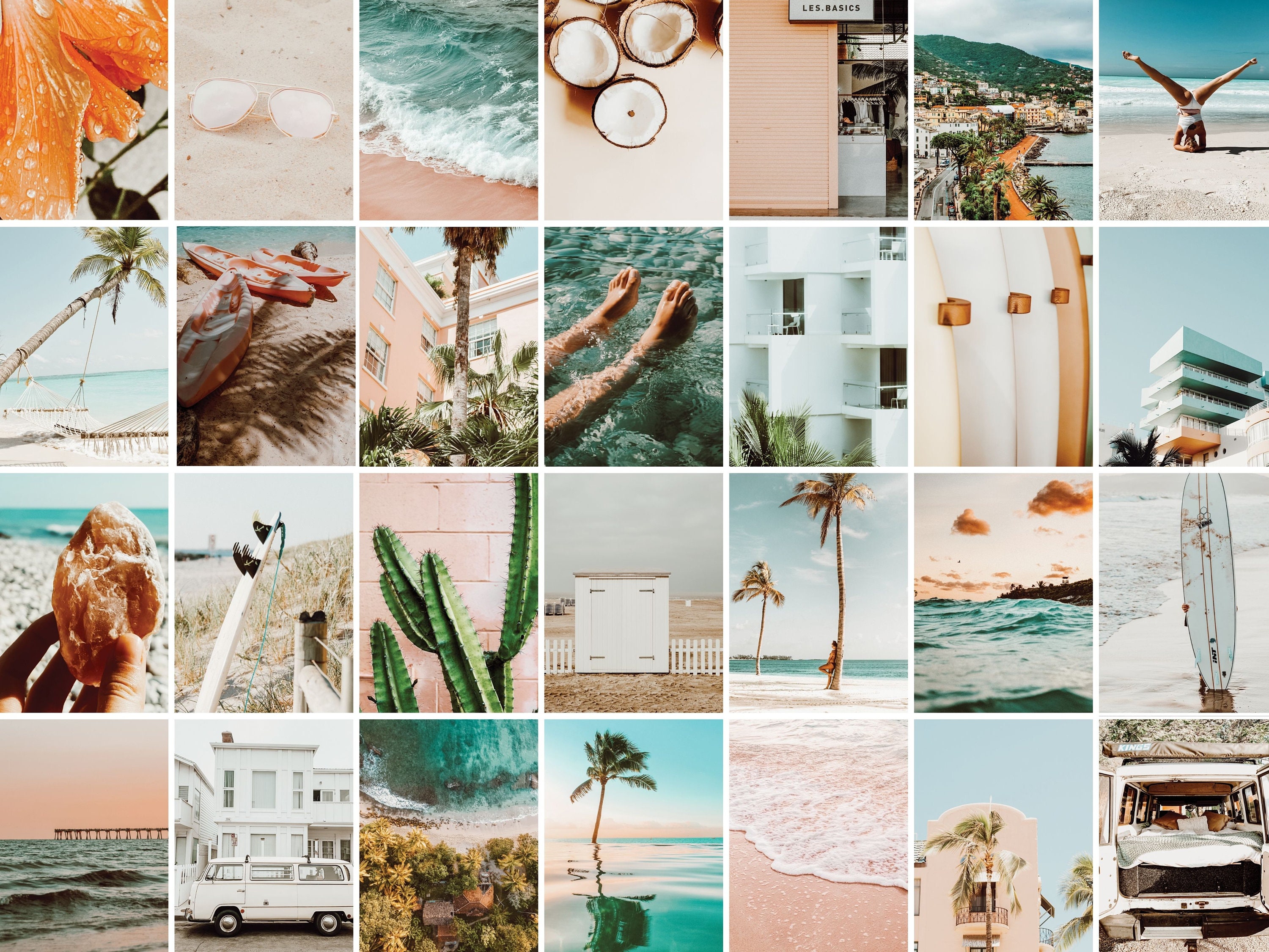 Beach Collage Kit, Collage Kit Beach, Beach Wall Collage Set, Beach ...