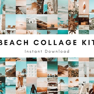 Beach Collage Kit, Collage Kit Beach, Beach Wall Collage Set, Beach ...