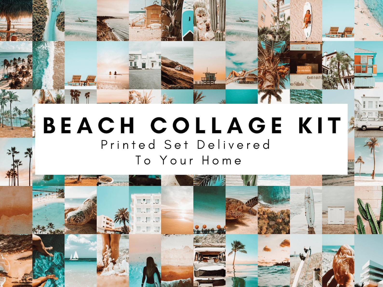 Beach Collage Kit, Collage Kit Beach, Beach Wall Collage Set, Beach ...