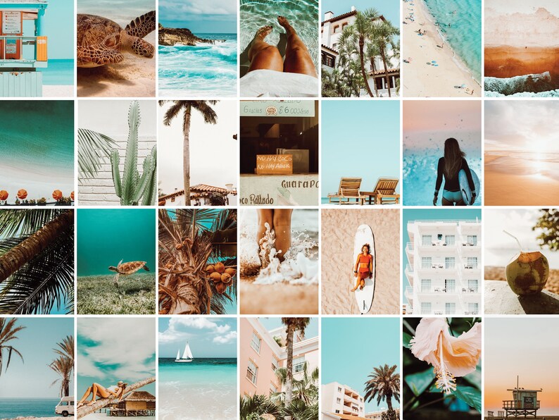 Beach Collage Kit Collage Kit Beach Beach Wall Collage Set - Etsy