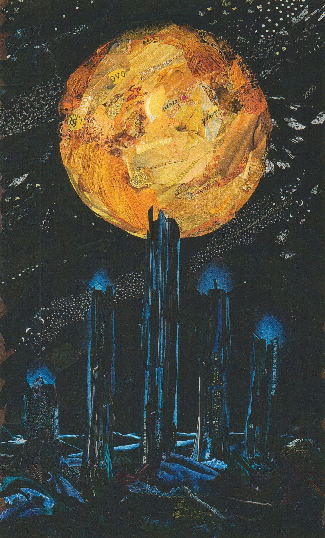 Stars: Art Print Exterrestrial Scene in Collage by Deco "dolomites ...