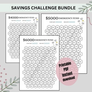 EMERGENCY FUND TRACKER, 1000 to 6000 Emergency Fund Printable, Money ...