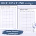 BIRTHDAY FUND Savings Tracker and Log, Savings Printable, Money Saving ...
