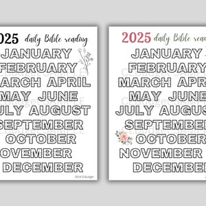 2025 DAILY SCRIPTURE READING Tracker, Coloring in Days Reading the ...