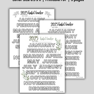 2025 HABIT TRACKER CHALLENGE, Year Habit Tracker Printable Sheet, Month ...
