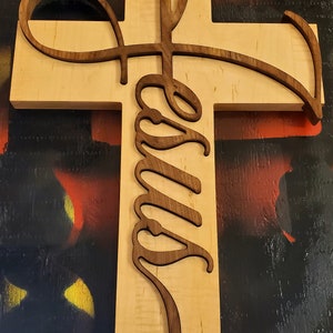 Wooden Jesus Cross Inlay - Etsy