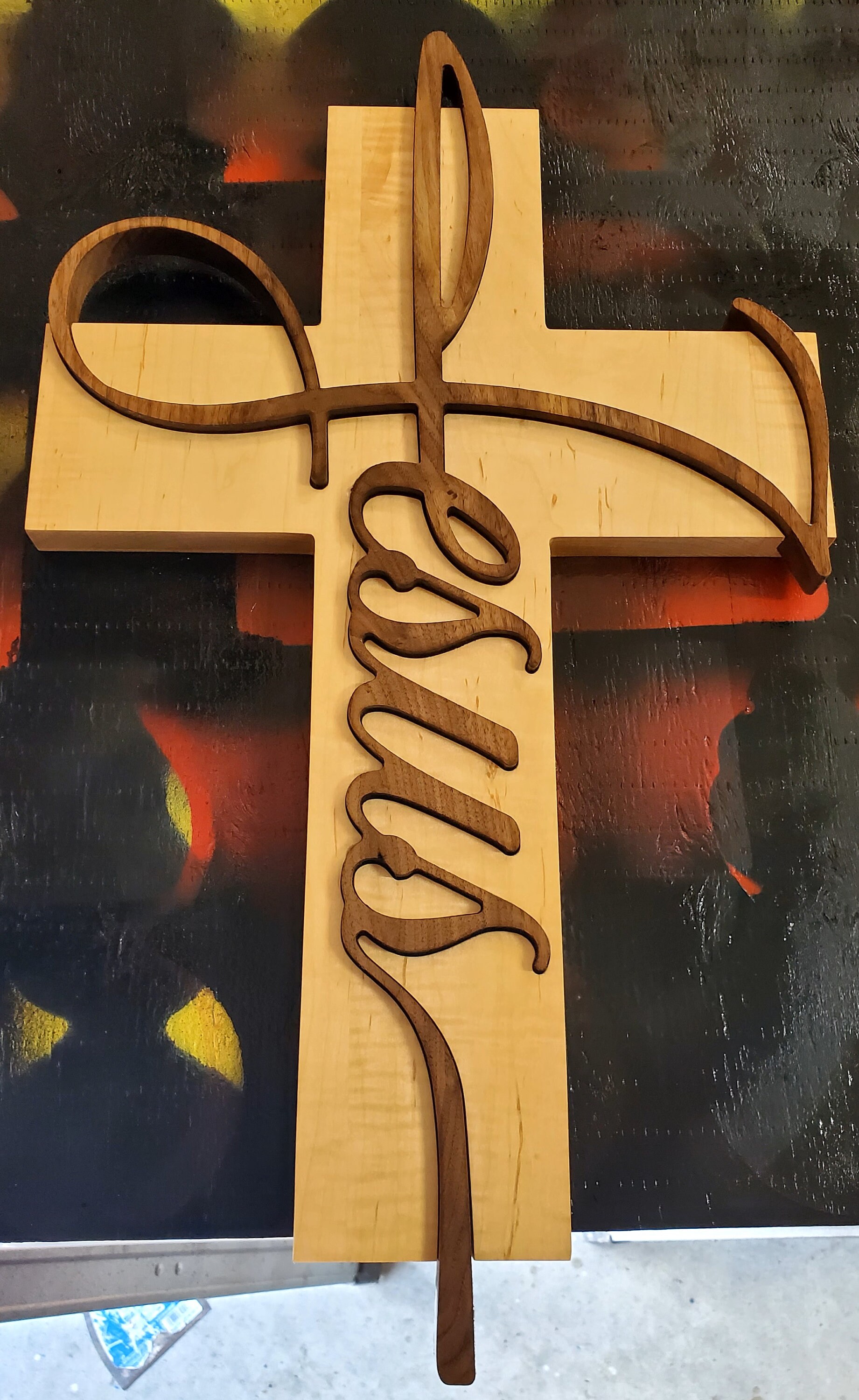 Wooden Jesus Cross Inlay - Etsy