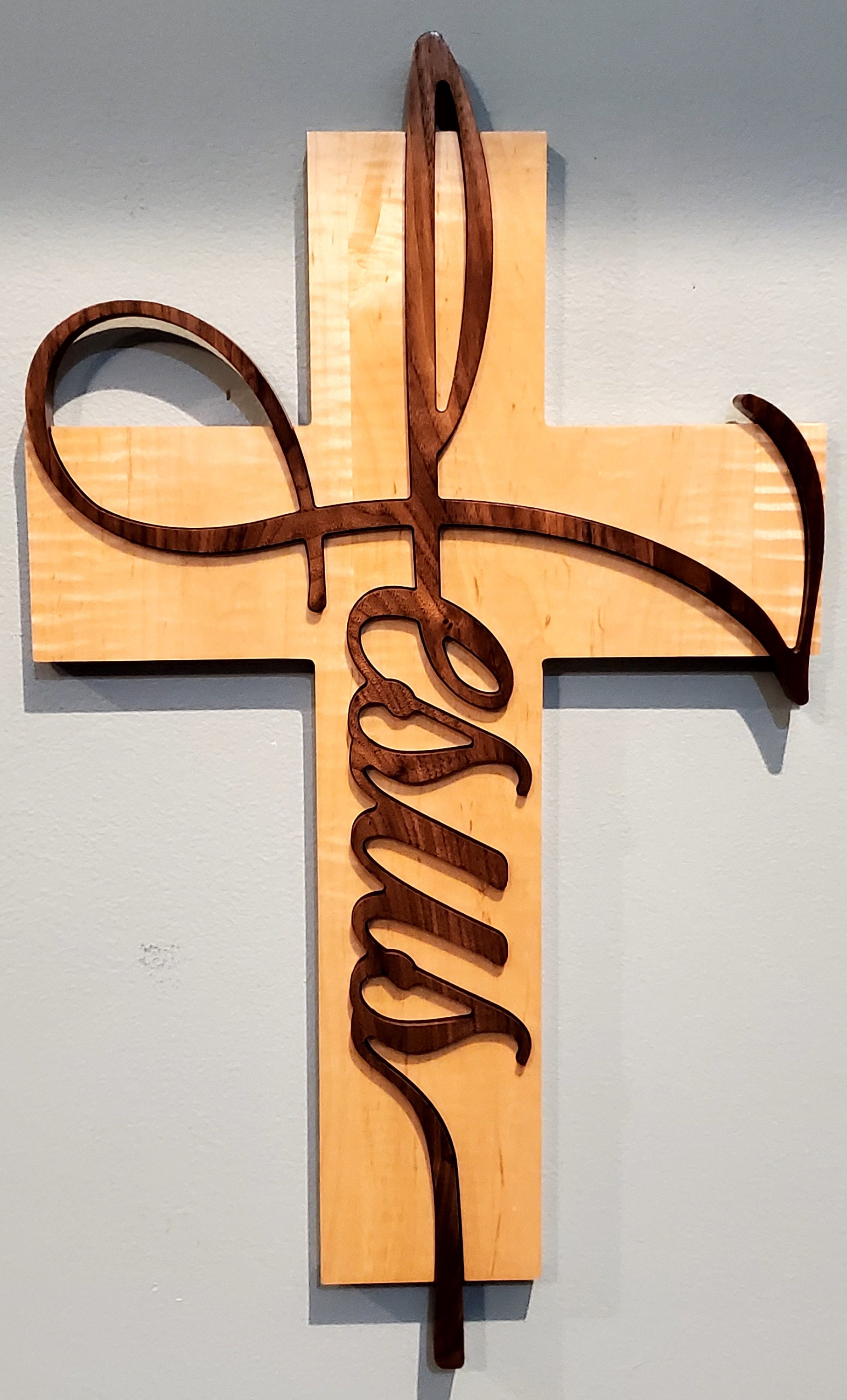 Wooden Jesus Cross Inlay - Etsy