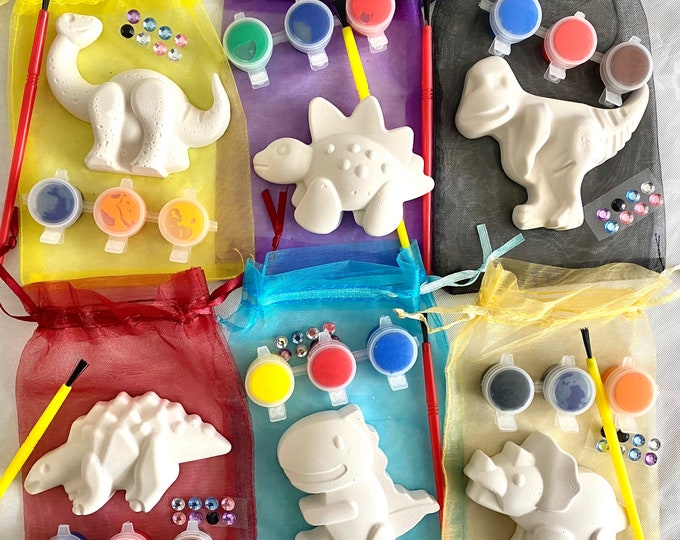 Dinosaur Craft Kit in Organza Gift Bag-dinosaur Party - Etsy