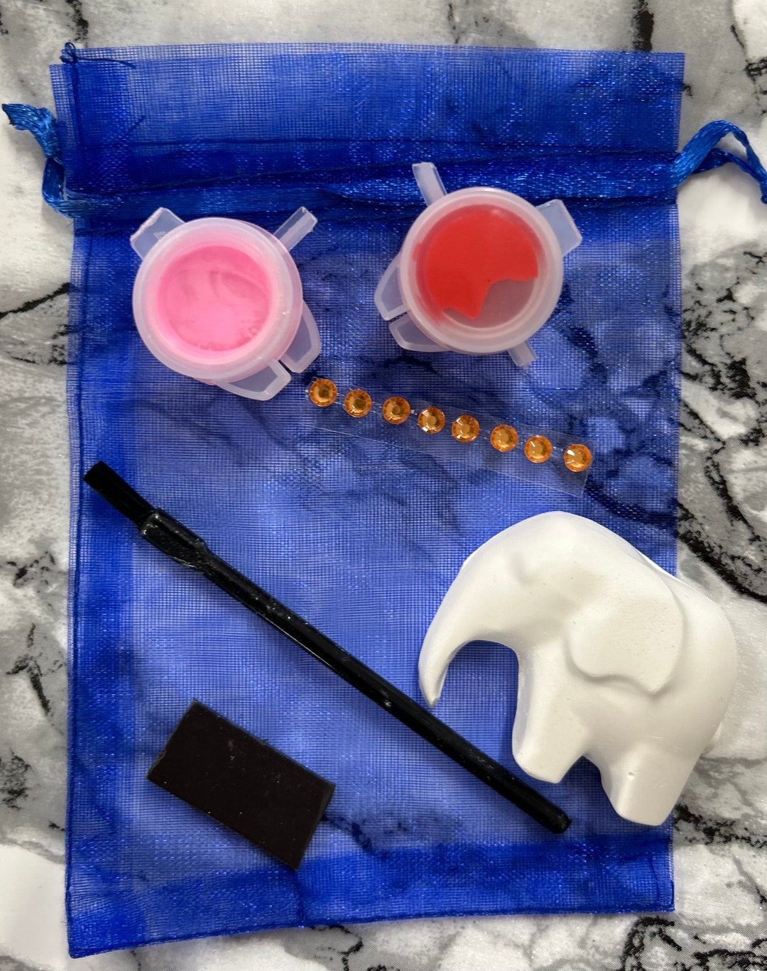 Elephant Magnet Craft Kit in Organza Gift Bag-elephant Party Gift-paint ...