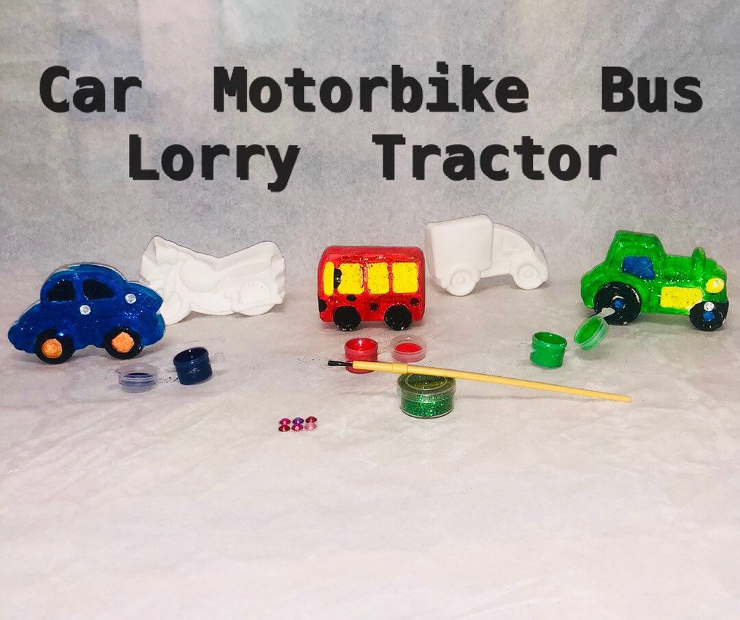 Transport Vehicle Craft Kit-tractor Car Bus Lorry Bike-craft Paint Kit ...