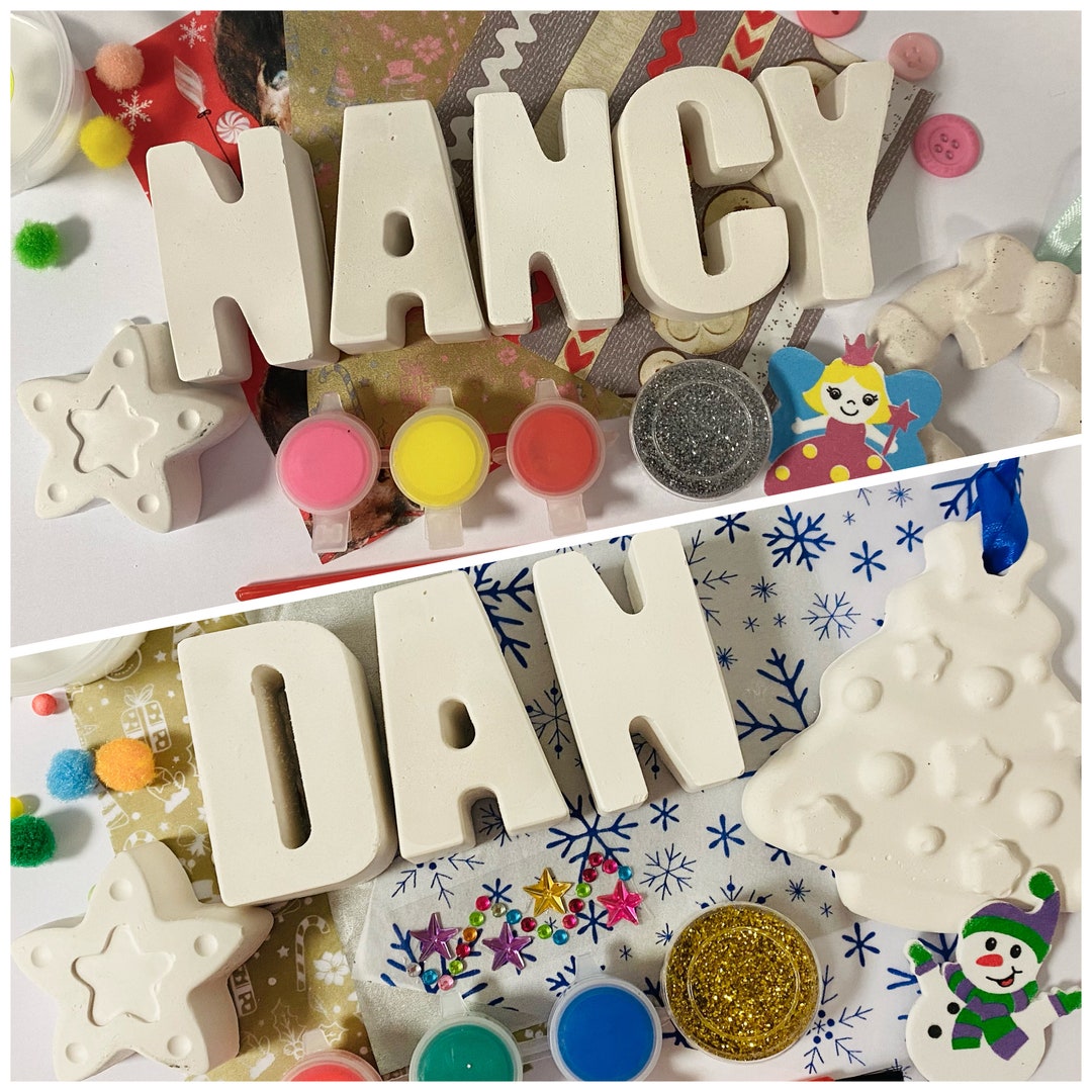 Christmas Decorate Your Own Name Kit With Christmas Decoration-painting ...