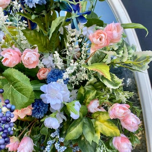 Spring Door Hanger, Floral Basket Hanger, Spring Wreath, Easter Wreath ...