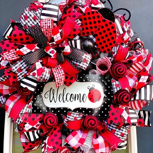 Spring Door Decor, Summer Door Decor, Ladybugs, Ladybug Home Decor ...