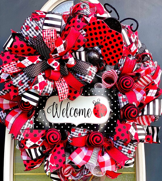 Spring Door Decor Summer Door Decor Ladybugs Ladybug Home - Etsy