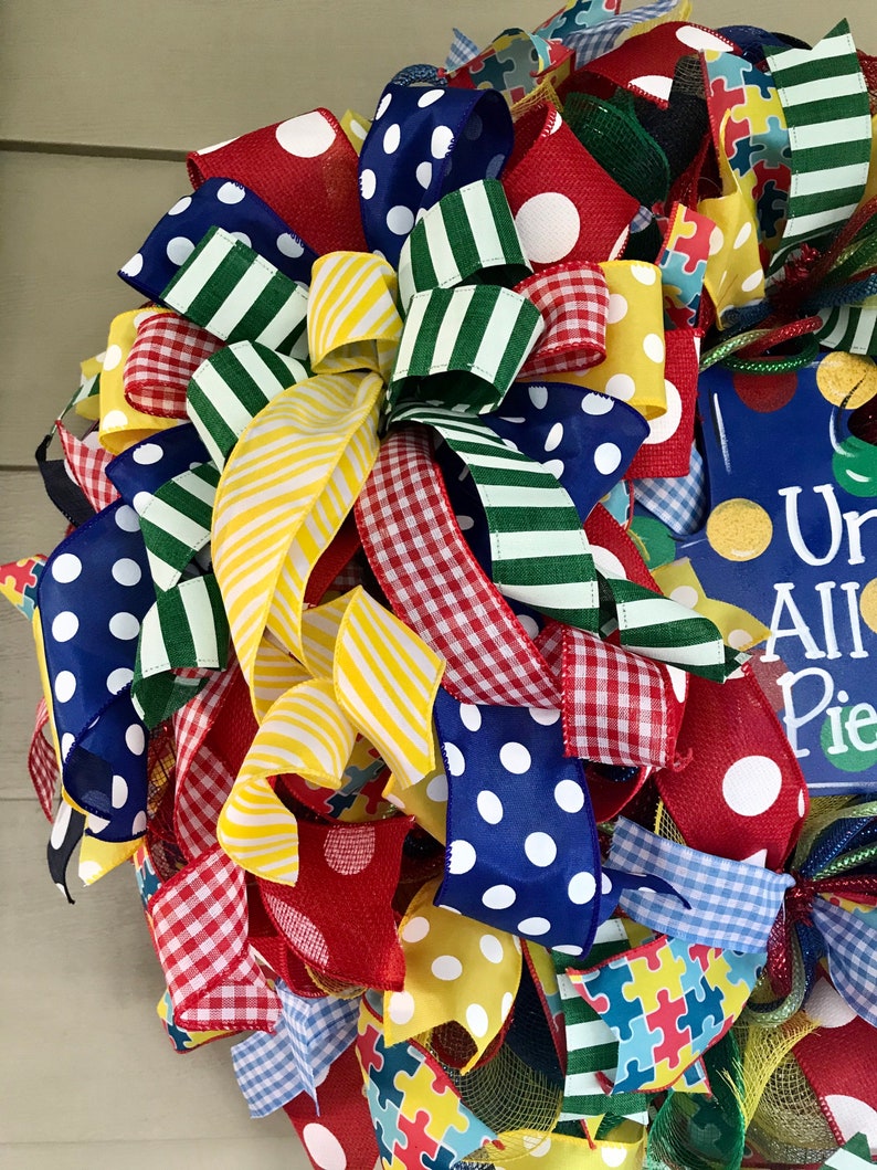 Autism Awareness Autism Wreath Until All the Pieces Fit | Etsy