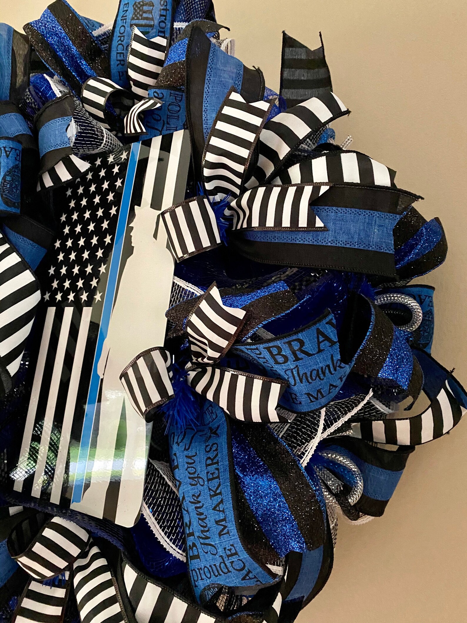 Law Enforcement Wreath Police Officer Police Wreath Thin - Etsy