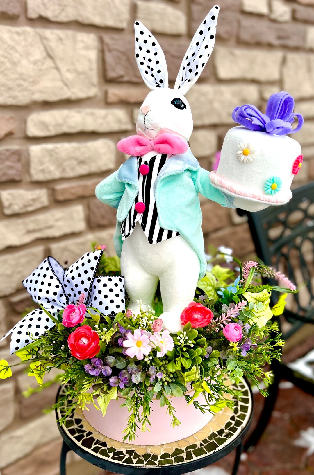 Easter Bunny Table Top Arrangement, Easter Centerpiece, Easter Bunny ...