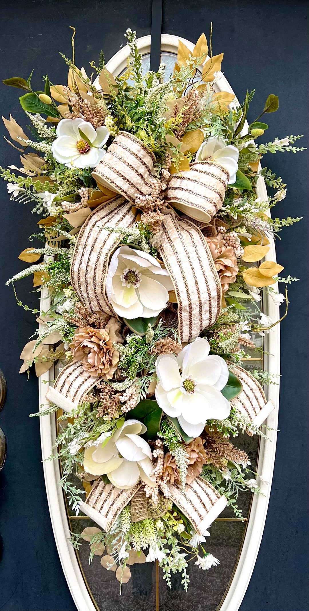 Spring Floral Swag, Everyday Swag, Spring Front Door Decor, Front Door ...