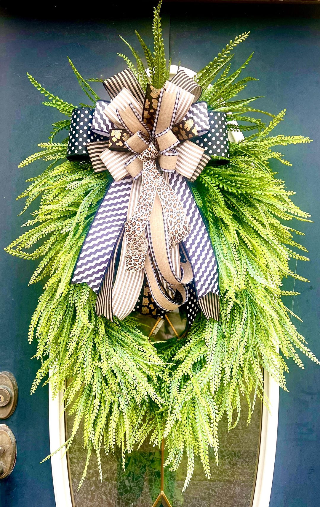 Beaded Grass Wreath, Beaded Fern Wreath, Everyday Wreath, Year Round ...