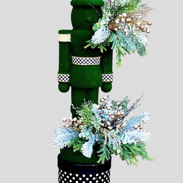 Christmas Flocked Nutcracker - Etsy