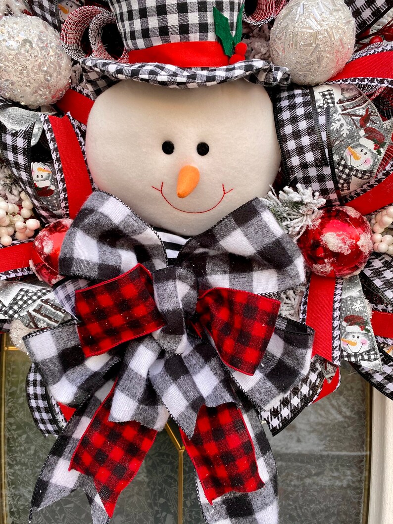 Snowman Winter Wreath Snowman Christmas Wreath Snowman - Etsy