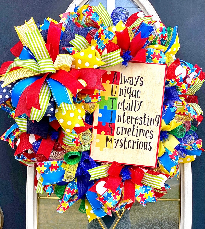 Autism Awareness Autism Wreath Until All the Pieces Fit - Etsy