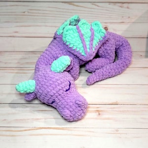Baby Sleeping Dragon Laying Down Plush Amigurumi Crochet Dragon Pattern ...