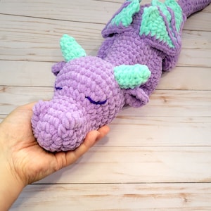 Baby Sleeping Dragon Laying Down Plush Amigurumi Crochet Dragon Pattern ...