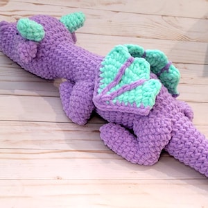 Baby Sleeping Dragon Laying Down Plush Amigurumi Crochet Dragon Pattern ...