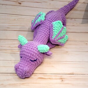 Baby Sleeping Dragon Laying Down Plush Amigurumi Crochet Dragon Pattern ...