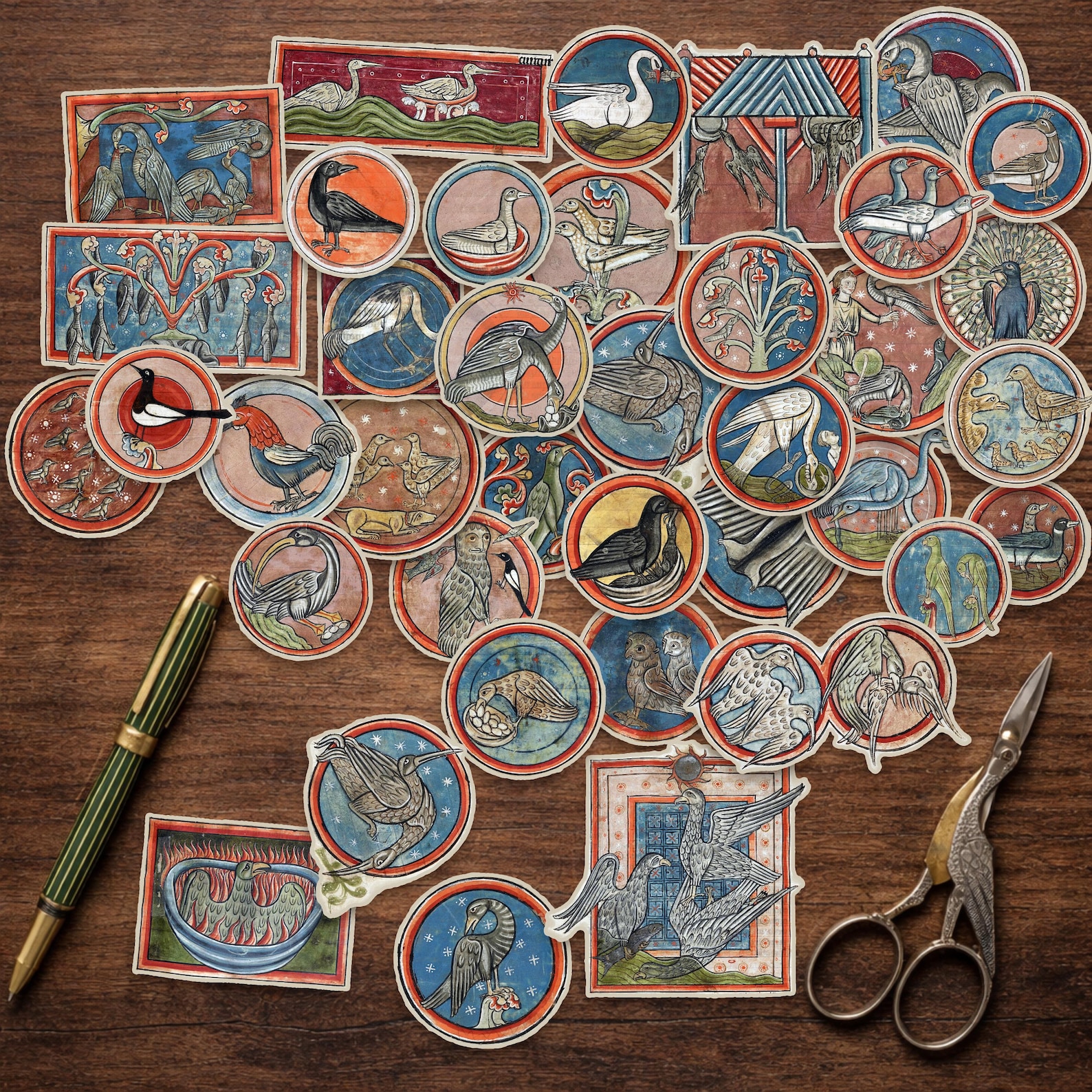 Medieval Bestiary Animals Sticker Pack, Curious Marginalia Beasts ...
