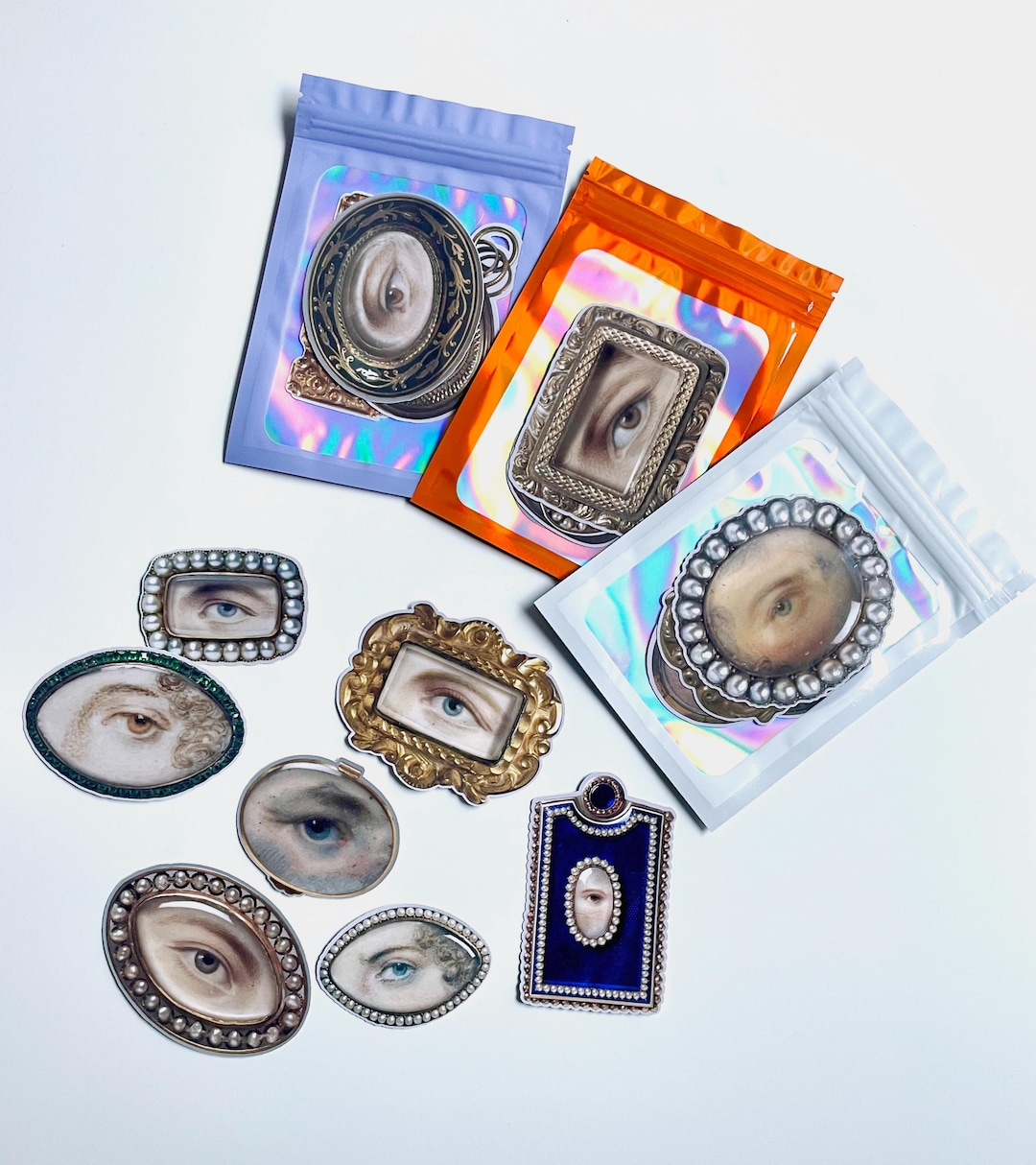 Lover’s Eye Sticker Pack – Antique Miniature Eye Portraits for Journals ...
