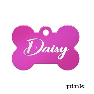 Custom Laser Engraved Pet Tags Variety of Fonts and Colours Front and ...