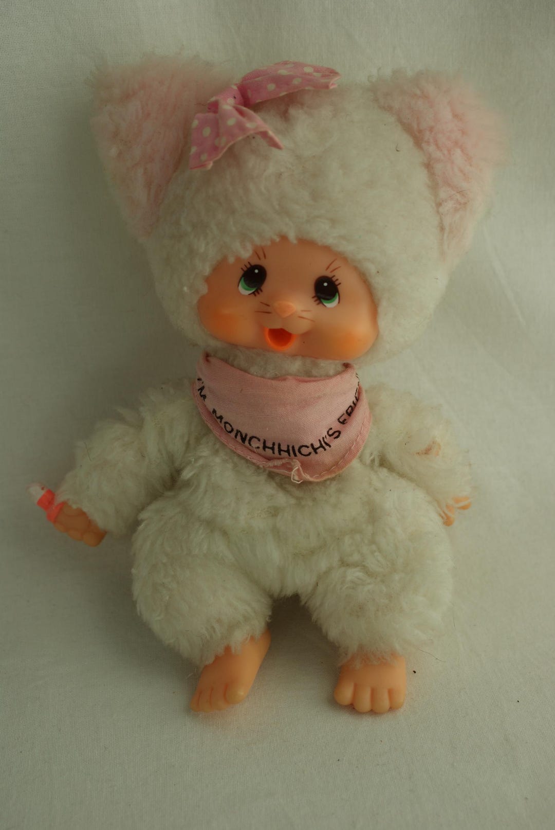 Monchhichi Friend White Cat Minka Plush Doll Sekiguchi 80s - Etsy