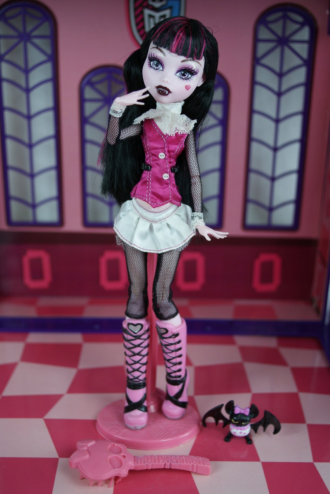 Monster High Draculaura First Wave 1 Basic Original Doll White Elastic ...