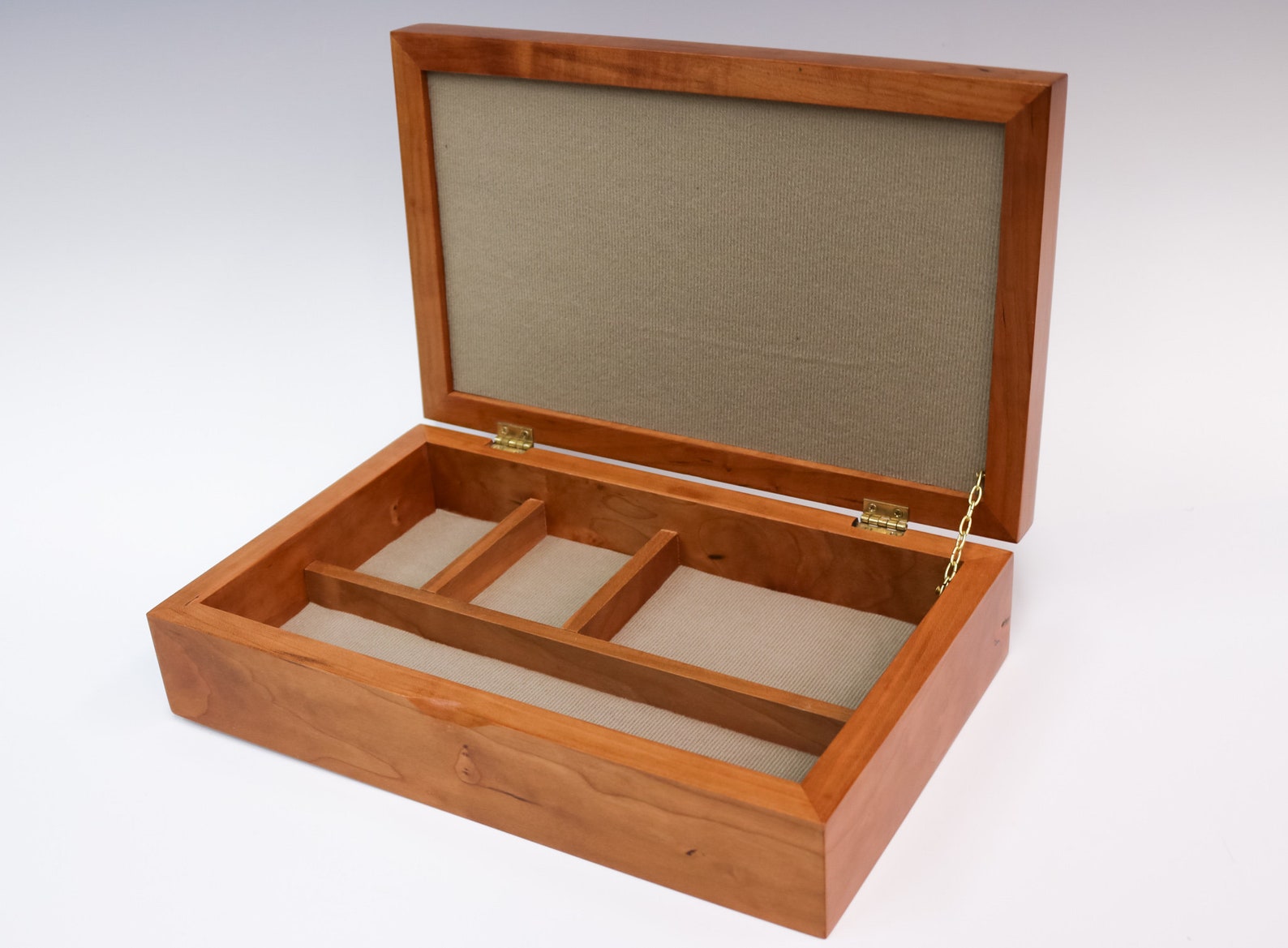 Hand Crafted Cherry and Carpathian Elm Burl Box. Dimensions Are 11 1/4 ...