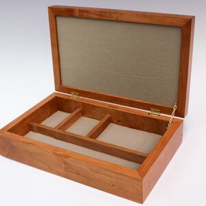 Hand Crafted Cherry and Carpathian Elm Burl Box. Dimensions Are 11 1/4 ...