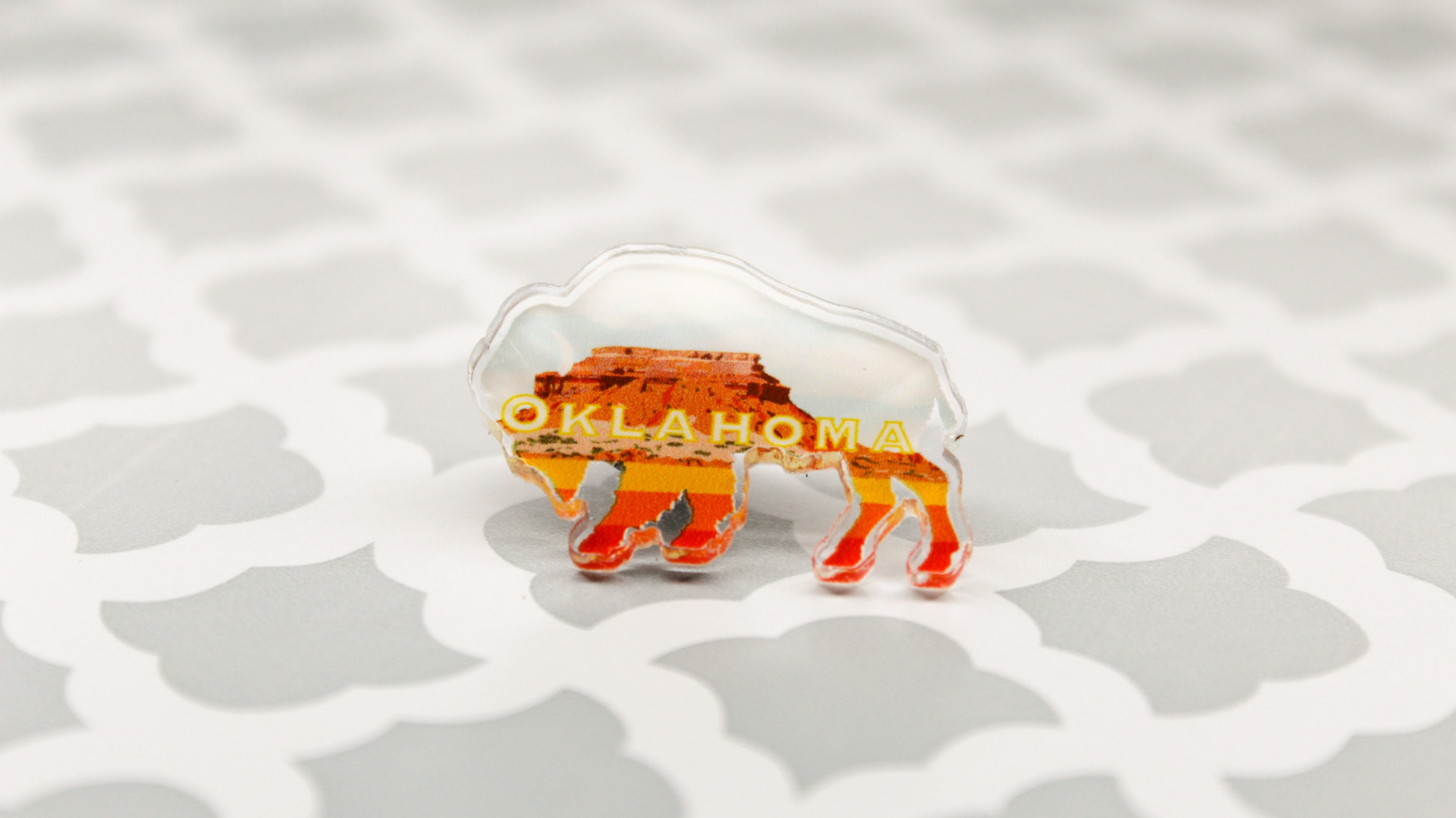 Oklahoma Pride Pin, State Pride Pin, Souvenir Pin, Oklahoma Souvenir ...