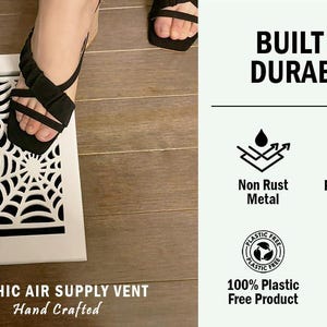 4"x10" Spooky Gothic Vent Cover in Spider Web Design Cast Aluminum ...