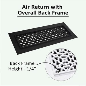 AIR RETURN 4"x4" Duct Opening | Heavy Cast Aluminum Duct Cover (6"x6 ...