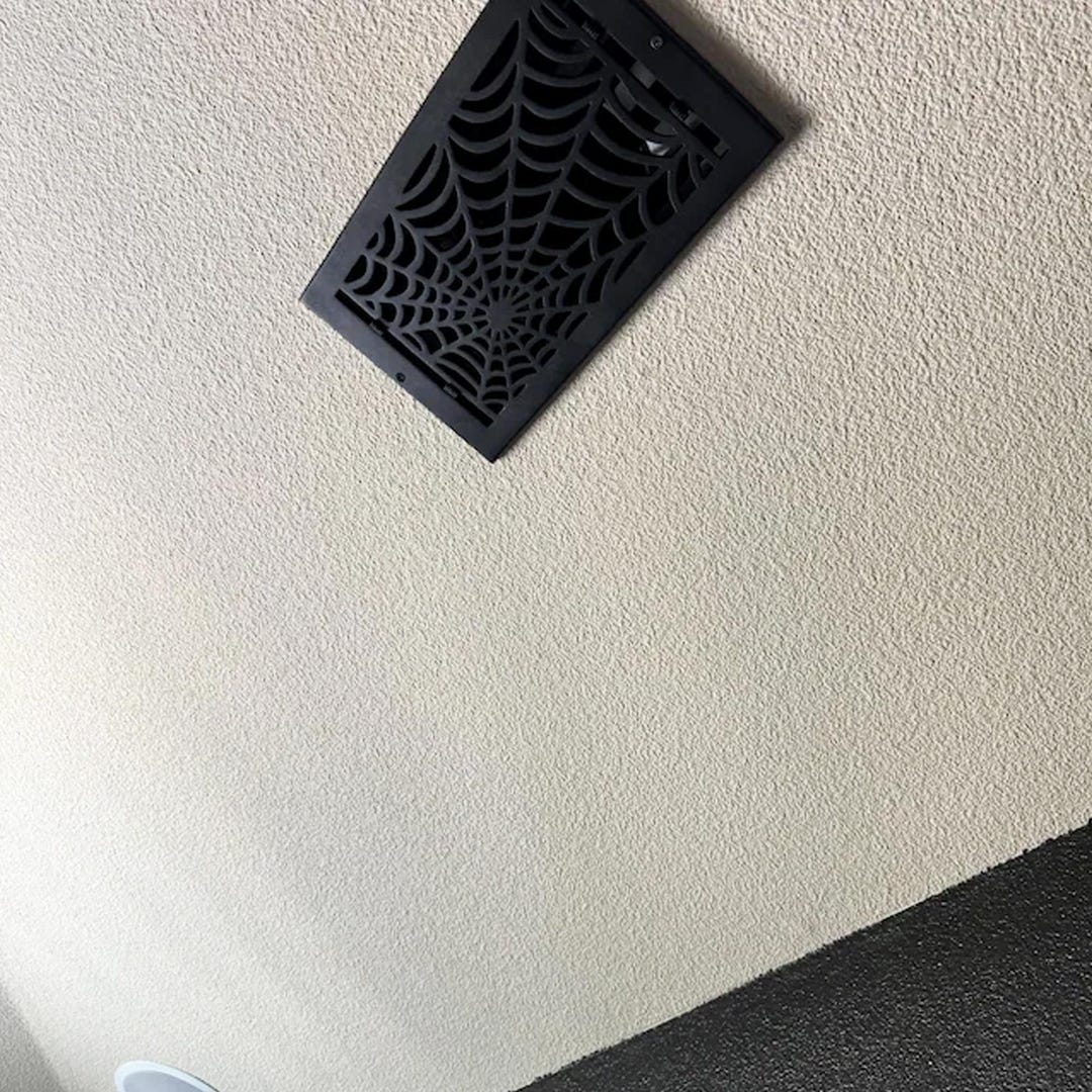 8"x14" Spooky Gothic Vent Cover in Spider Web Design Cast Aluminum ...