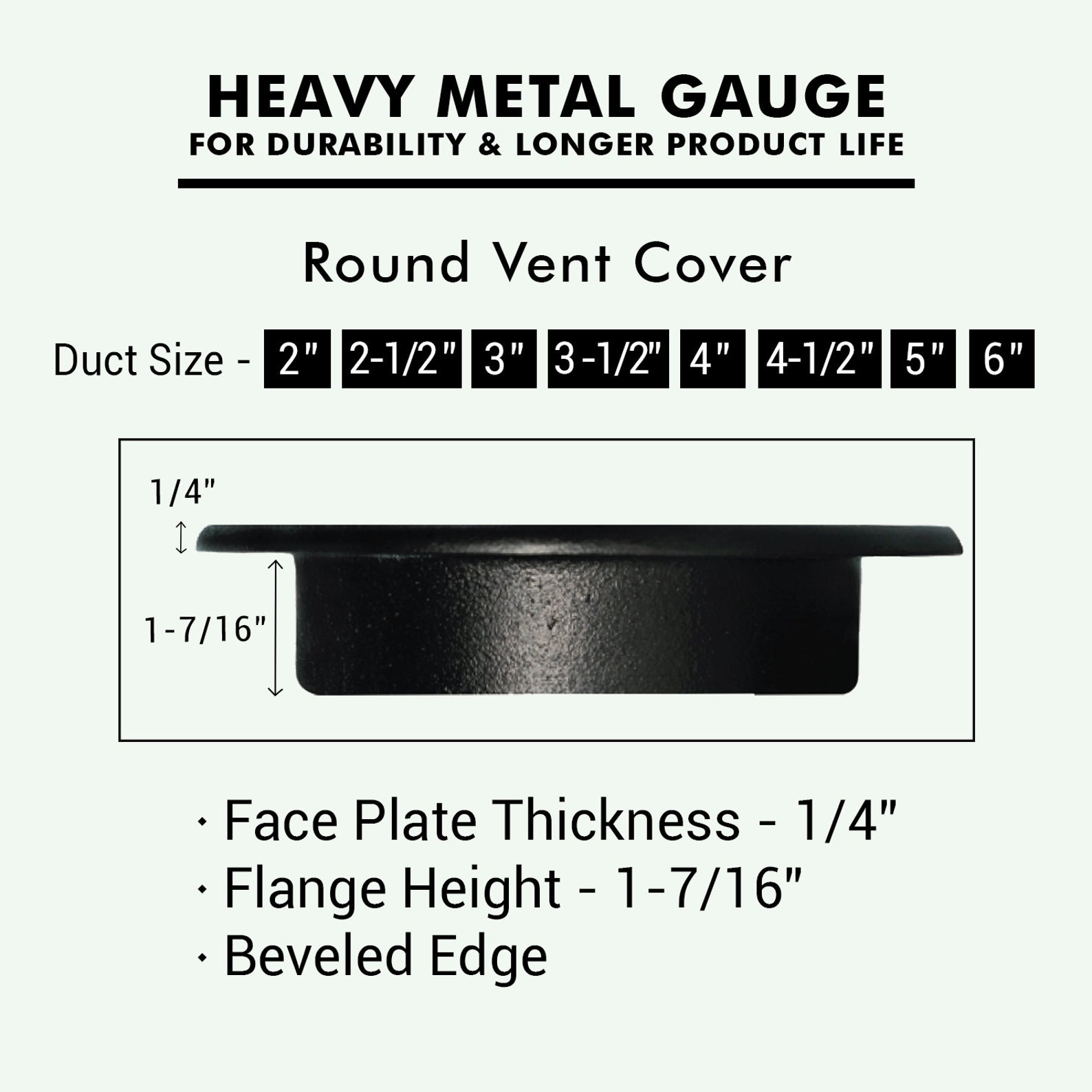 Achtek 6" Duct Opening Solid Cast Aluminum Round Grille ( 7-1/2" Round ...