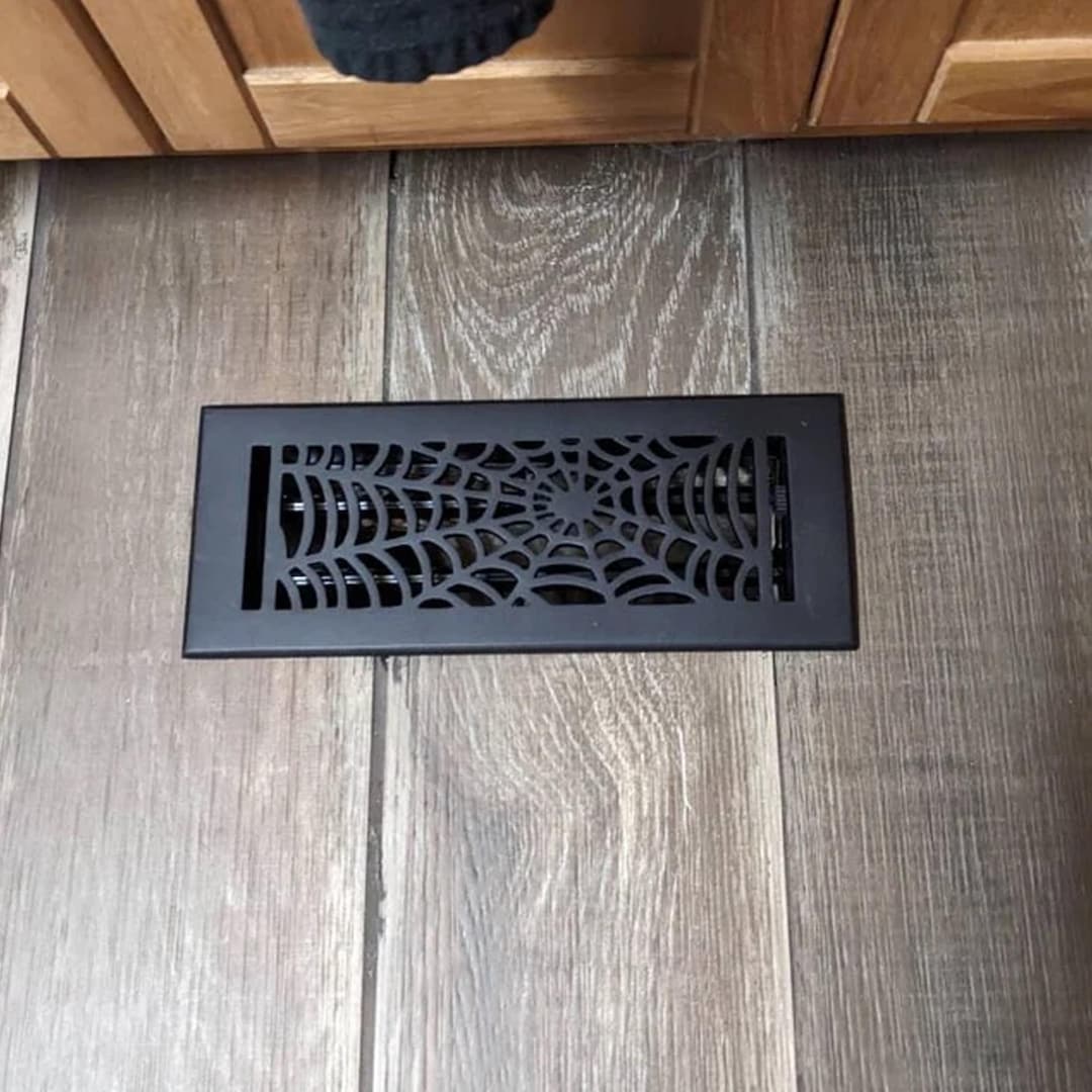 4"x12" Spooky Gothic Vent Cover in Spider Web Design Cast Aluminum ...