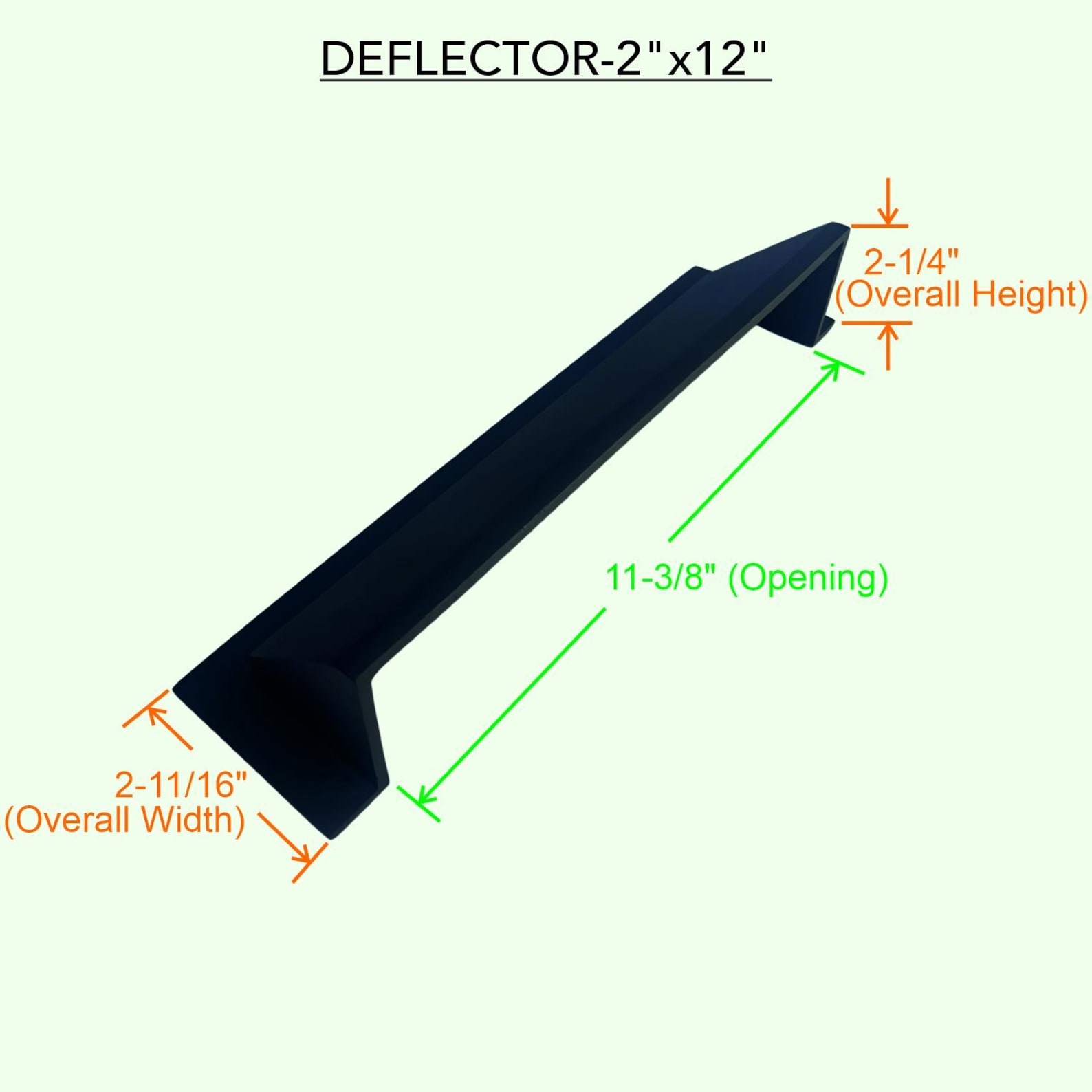 2”x12” METAL AIR DIVERTER / Deflector for Floor Vents in Solid Cast ...